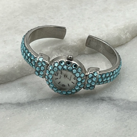 Waltham | Accessories | Rare Waltham Blue Crystal Encrusted Silver ...